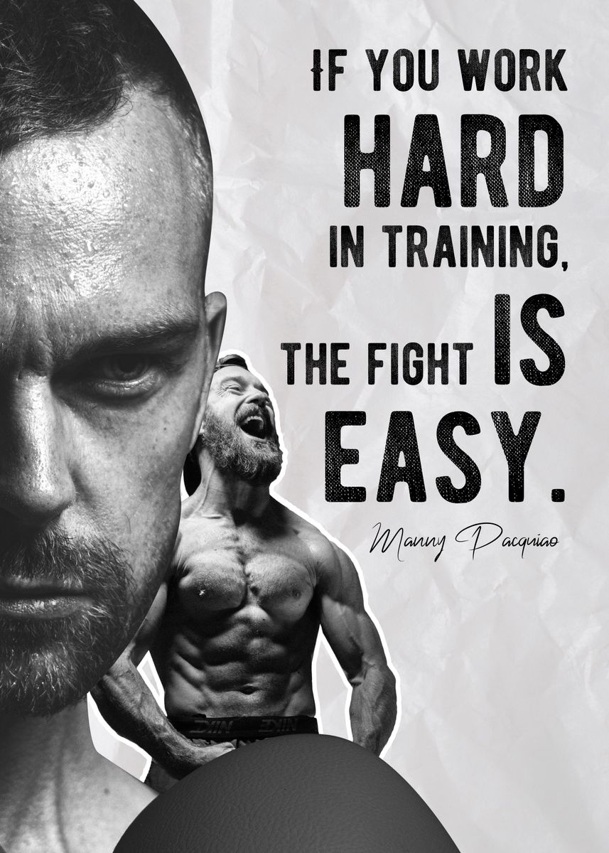 'Work Hard In Training' Poster, picture, metal print, paint by Colorize ...