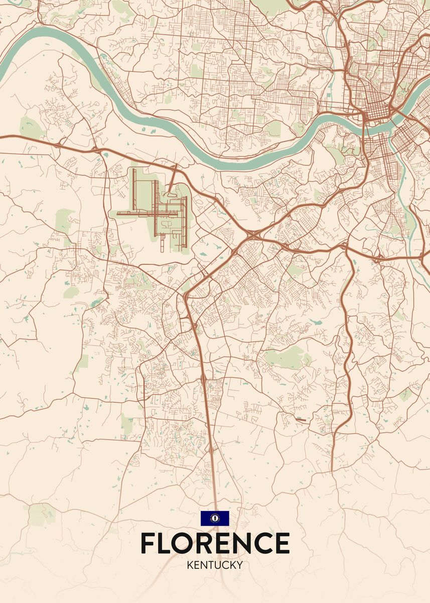 'Florence KY' Poster, picture, metal print, paint by IMR Designs | Displate