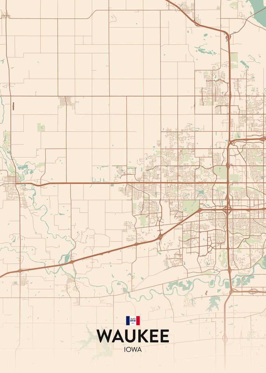 'Waukee IA' Poster, picture, metal print, paint by IMR Designs | Displate