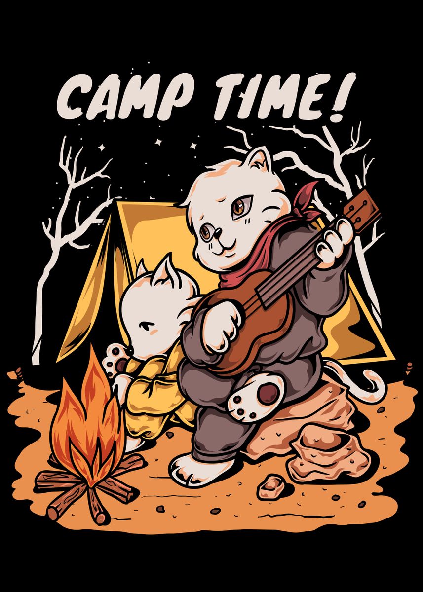 'Camp Time' Poster, picture, metal print, paint by Unygara | Displate