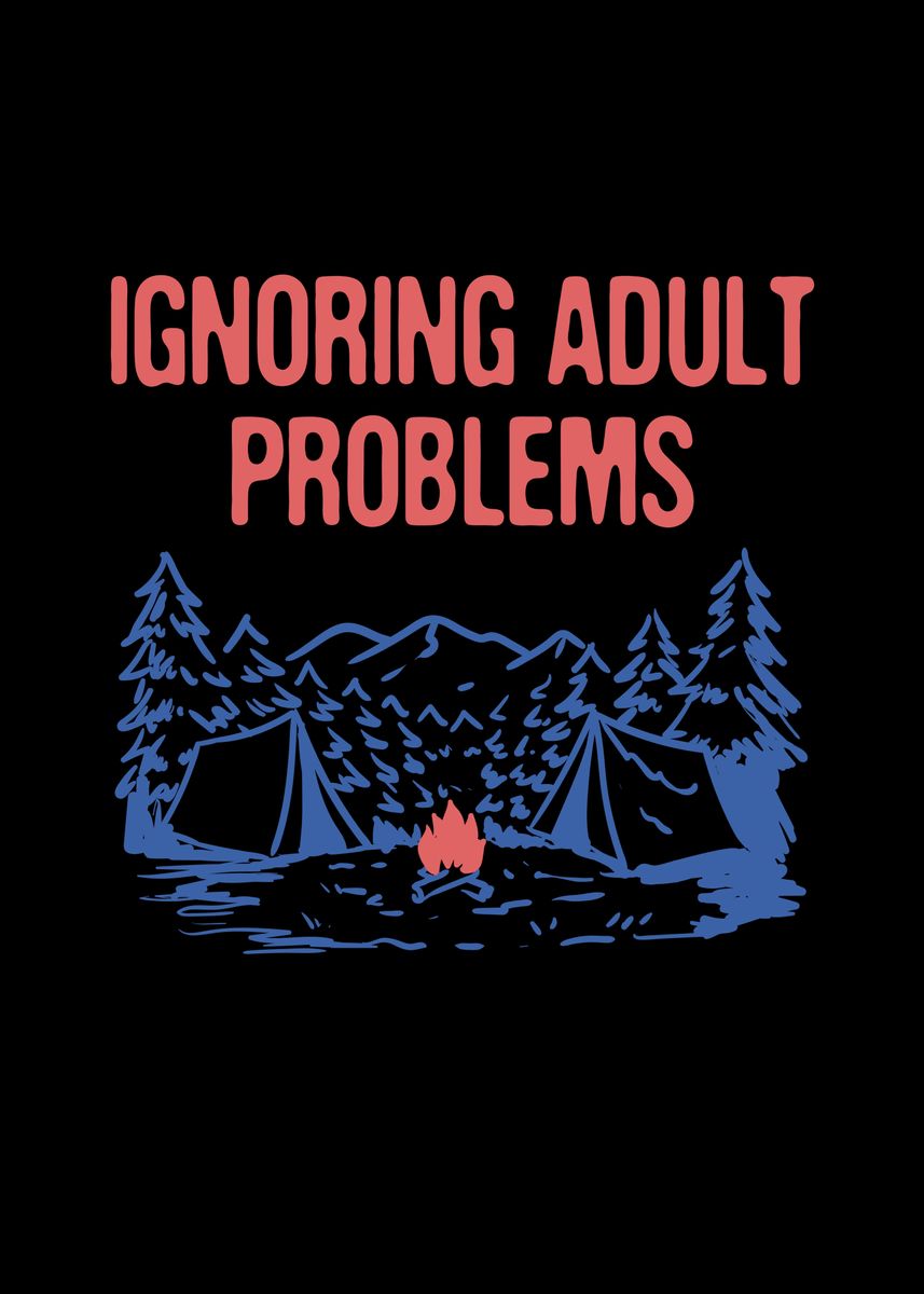 'Ignoring Adult Problems' Poster, picture, metal print, paint by ...