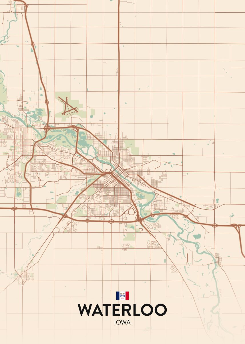 'Waterloo IA' Poster, picture, metal print, paint by IMR Designs | Displate