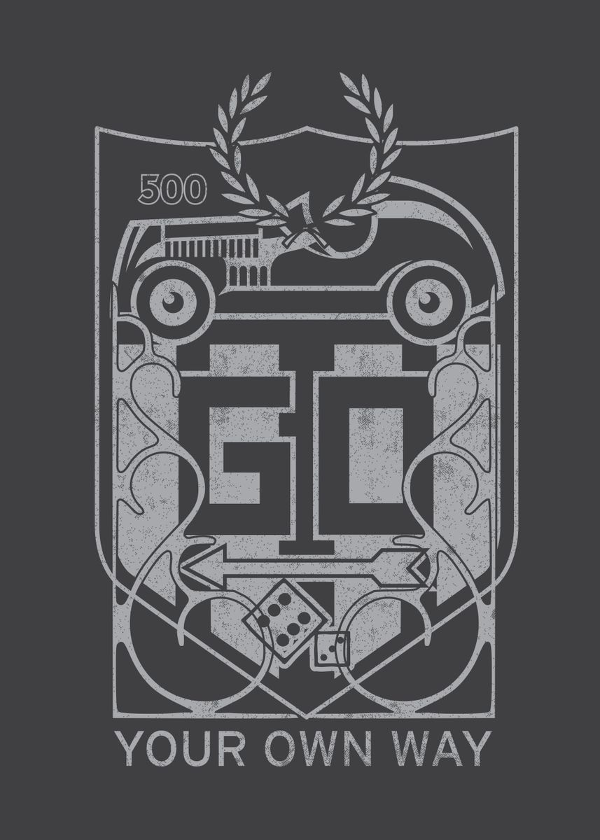 'Go your own way' Poster, picture, metal print, paint by Monopoly ...