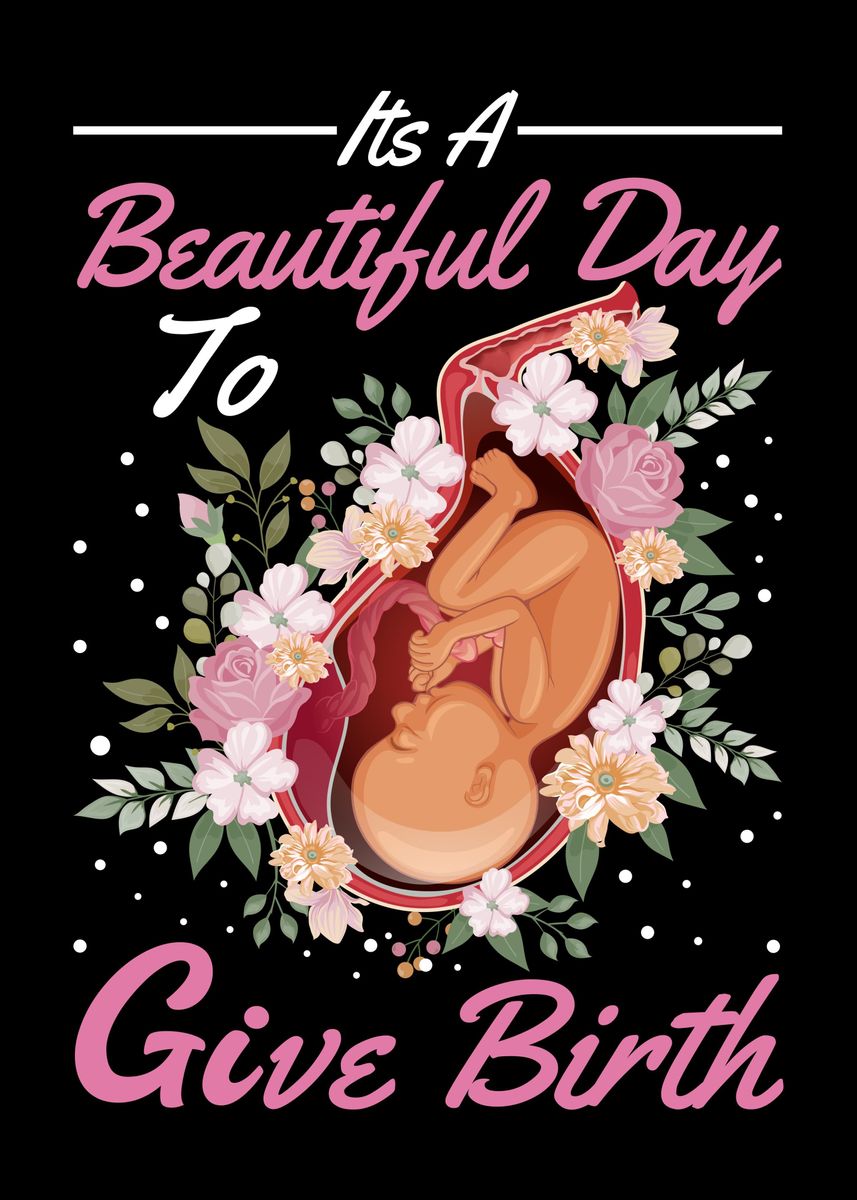 'Midwife Cute Flowers' Poster, picture, metal print, paint by ...