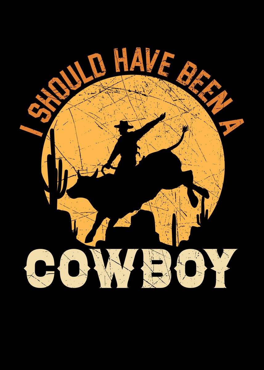 'Rodeo Bull Rider' Poster, picture, metal print, paint by NAO | Displate