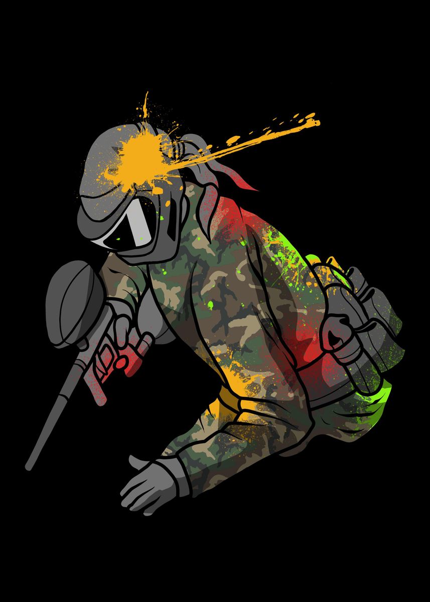 'Paintball' Poster, picture, metal print, paint by CrazySquirrel | Displate