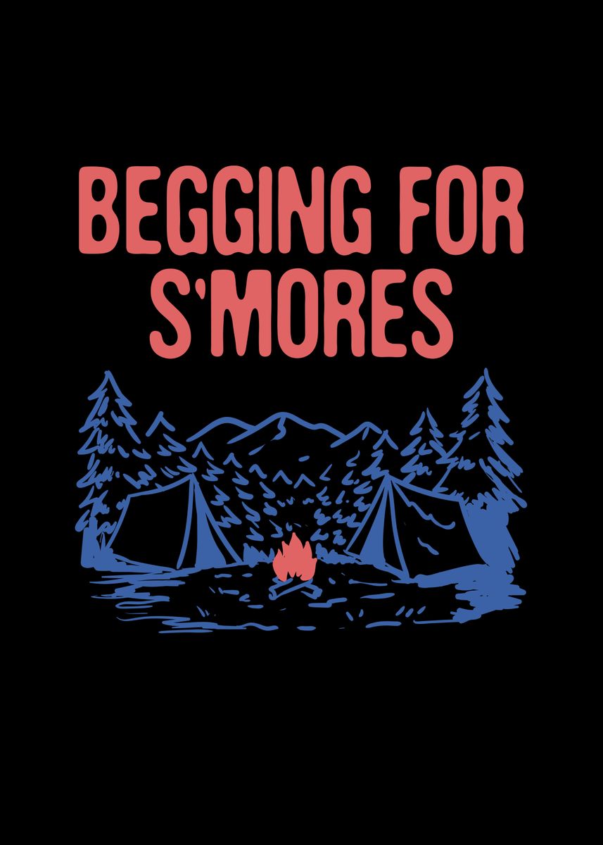 'Begging for Smores' Poster, picture, metal print, paint by ...