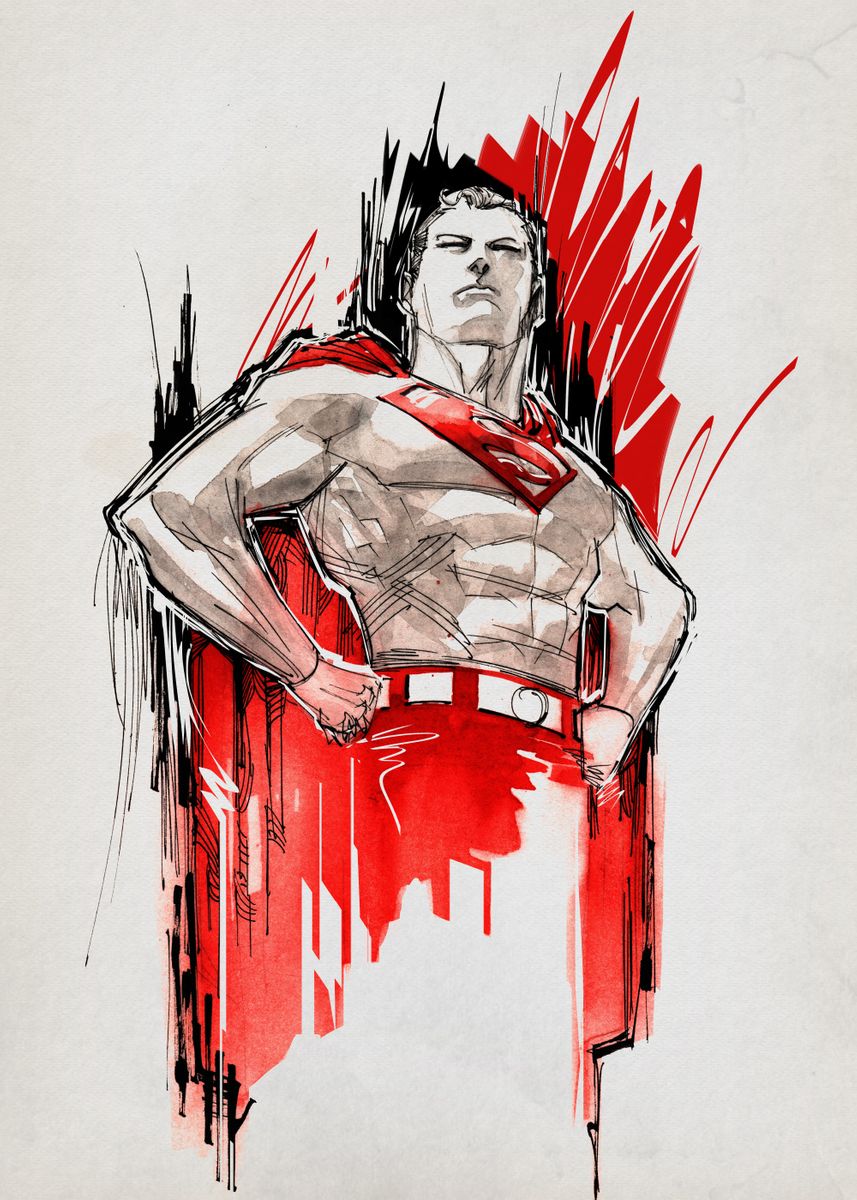 'Superman' Poster, picture, metal print, paint by DC Comics | Displate