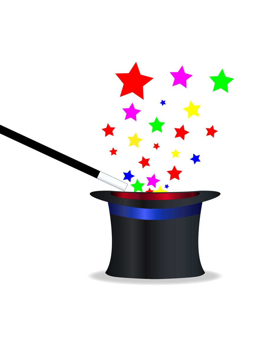 'Magic Hat And Wand' Poster, picture, metal print, paint by HomeStead ...