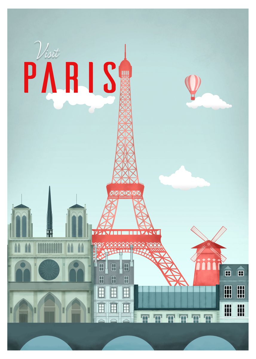 'Paris' Poster, picture, metal print, paint by MyDigitalMind | Displate