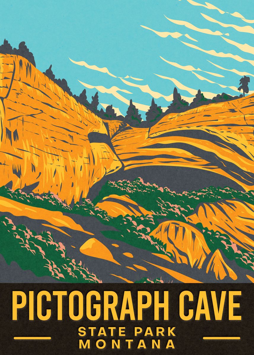 'Pictograph Cave State Park' Poster, picture, metal print, paint by ...