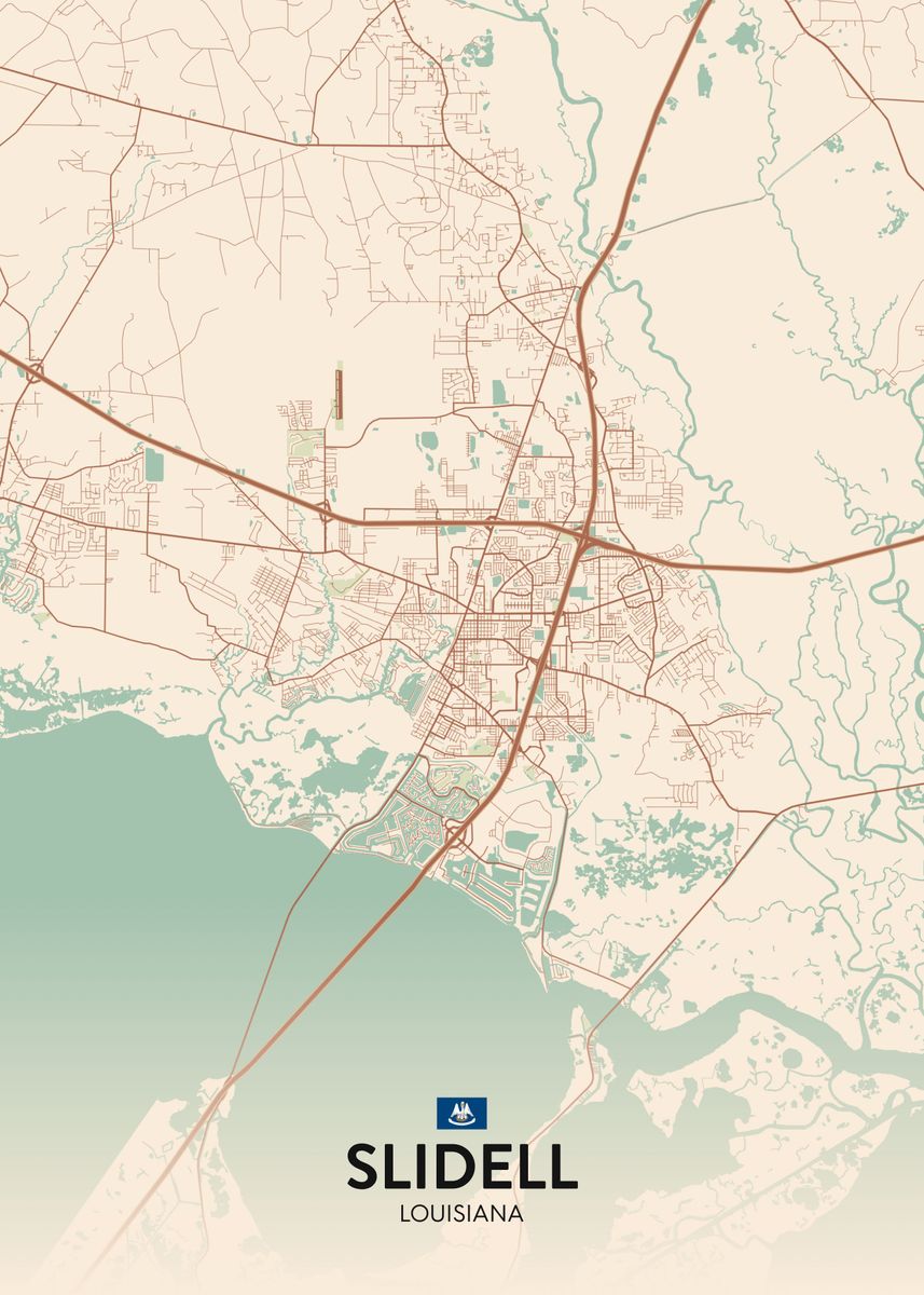 'Slidell LA' Poster, picture, metal print, paint by IMR Designs | Displate