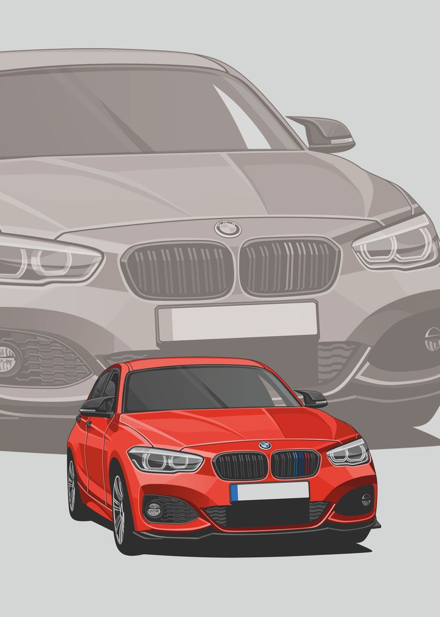 'bmw 8 series red' Poster by capture art | Displate