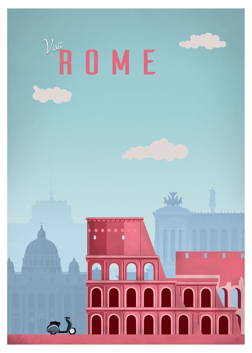 'Rome' Poster, picture, metal print, paint by MyDigitalMind | Displate