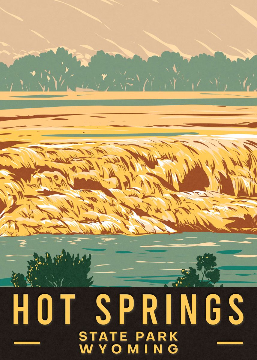'Hot Springs State Park' Poster, picture, metal print, paint by Jordan ...