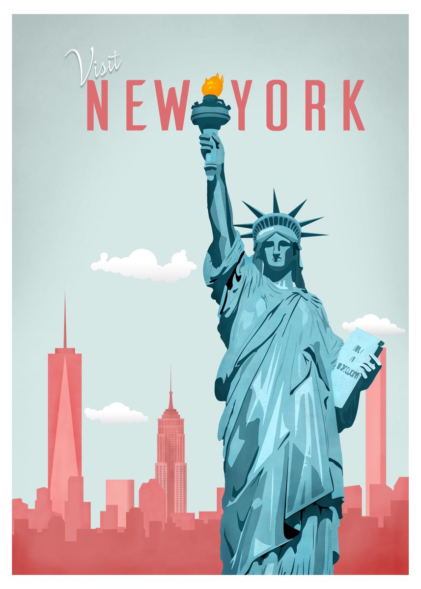 'New York' Poster, picture, metal print, paint by MyDigitalMind | Displate