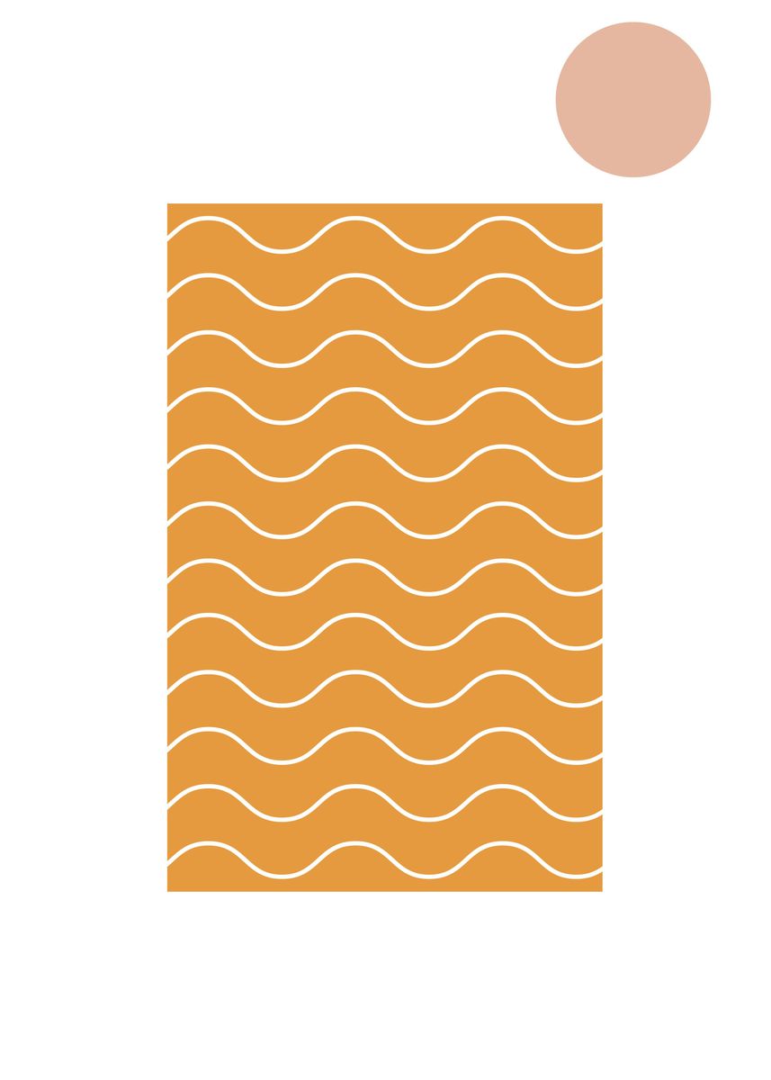 'Abstract yellow wave line' Poster, picture, metal print, paint by ...