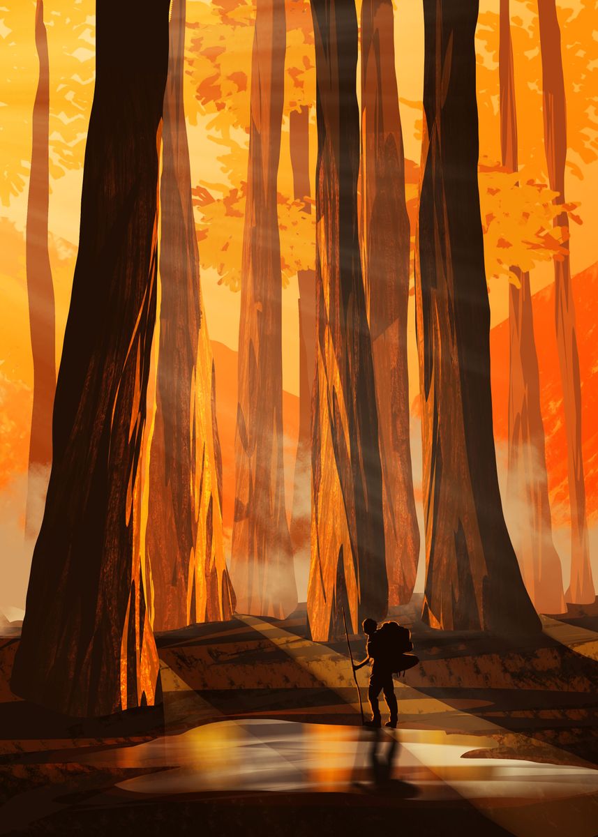 'Red Giant Tree' Poster, picture, metal print, paint by Iorman Works ...