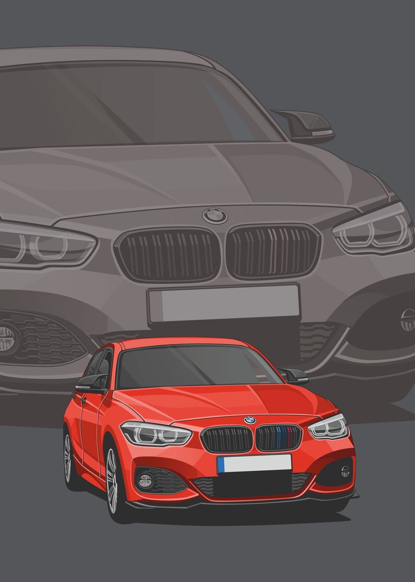 'bmw 8 series red' Poster by capture art | Displate