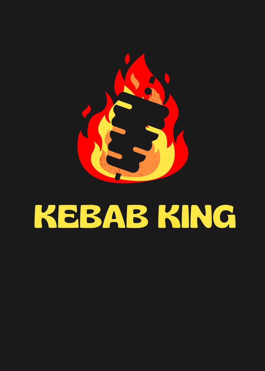 'Kebab King Shish Kebab' Poster, picture, metal print, paint by Foxxy ...