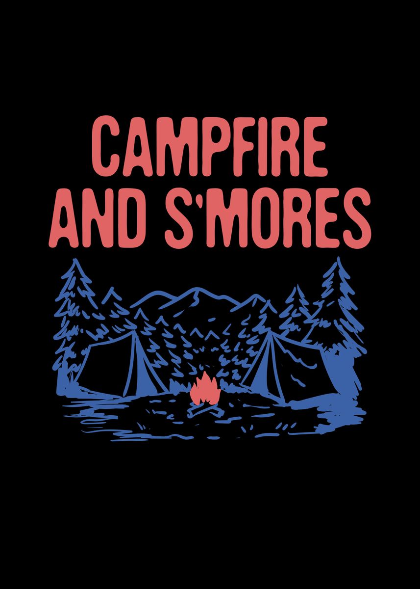 'Campfire and Smores' Poster, picture, metal print, paint by ...