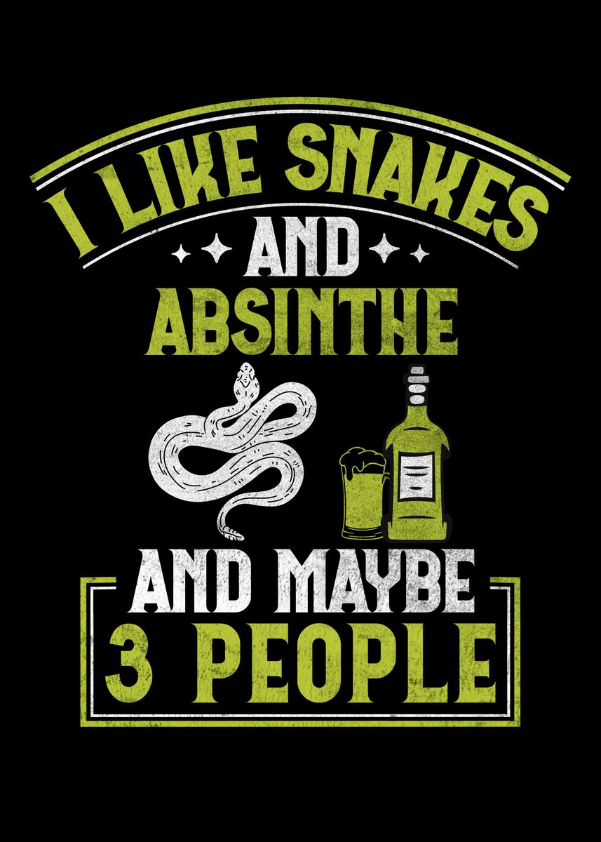 'Snakes And Absinthe' Poster, picture, metal print, paint by Lukes ...