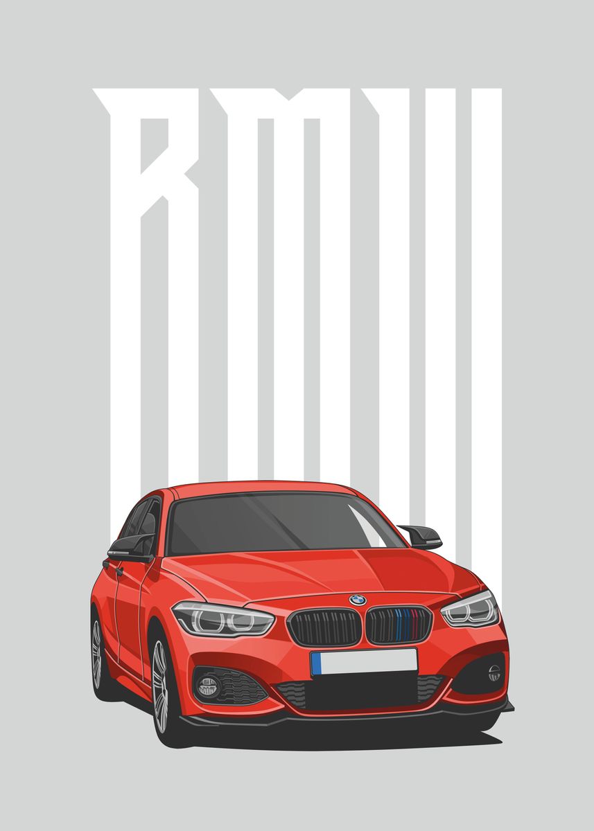 'bmw 8 series red' Poster by capture art | Displate