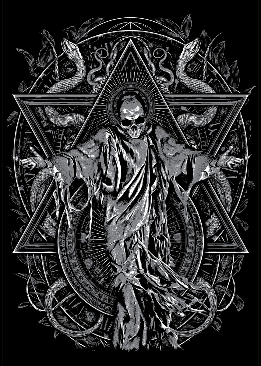 'Skeleton Priest' Poster, picture, metal print, paint by Diego Gedoz de ...