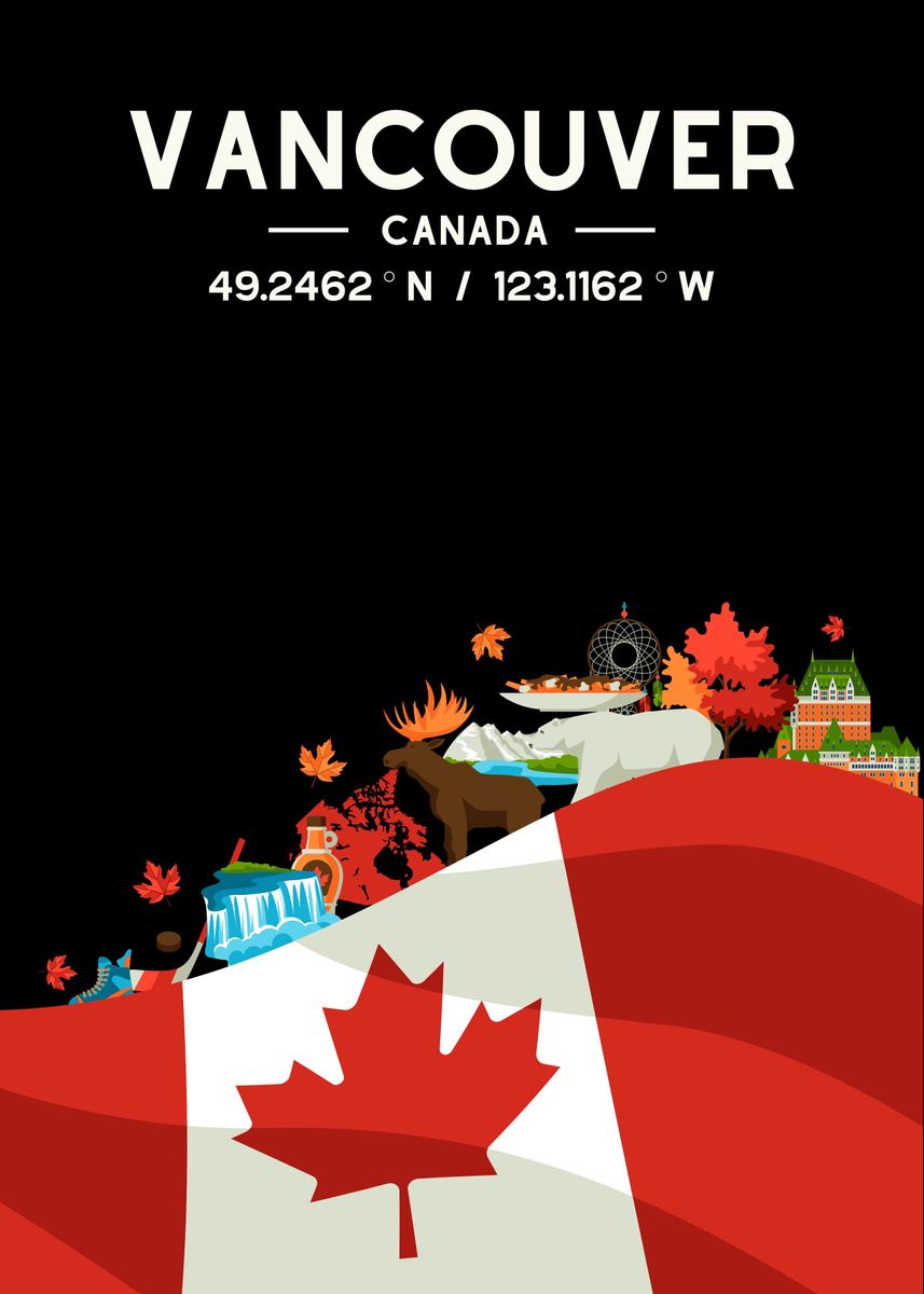 'Vancouver City Map' Poster by Nae | Displate