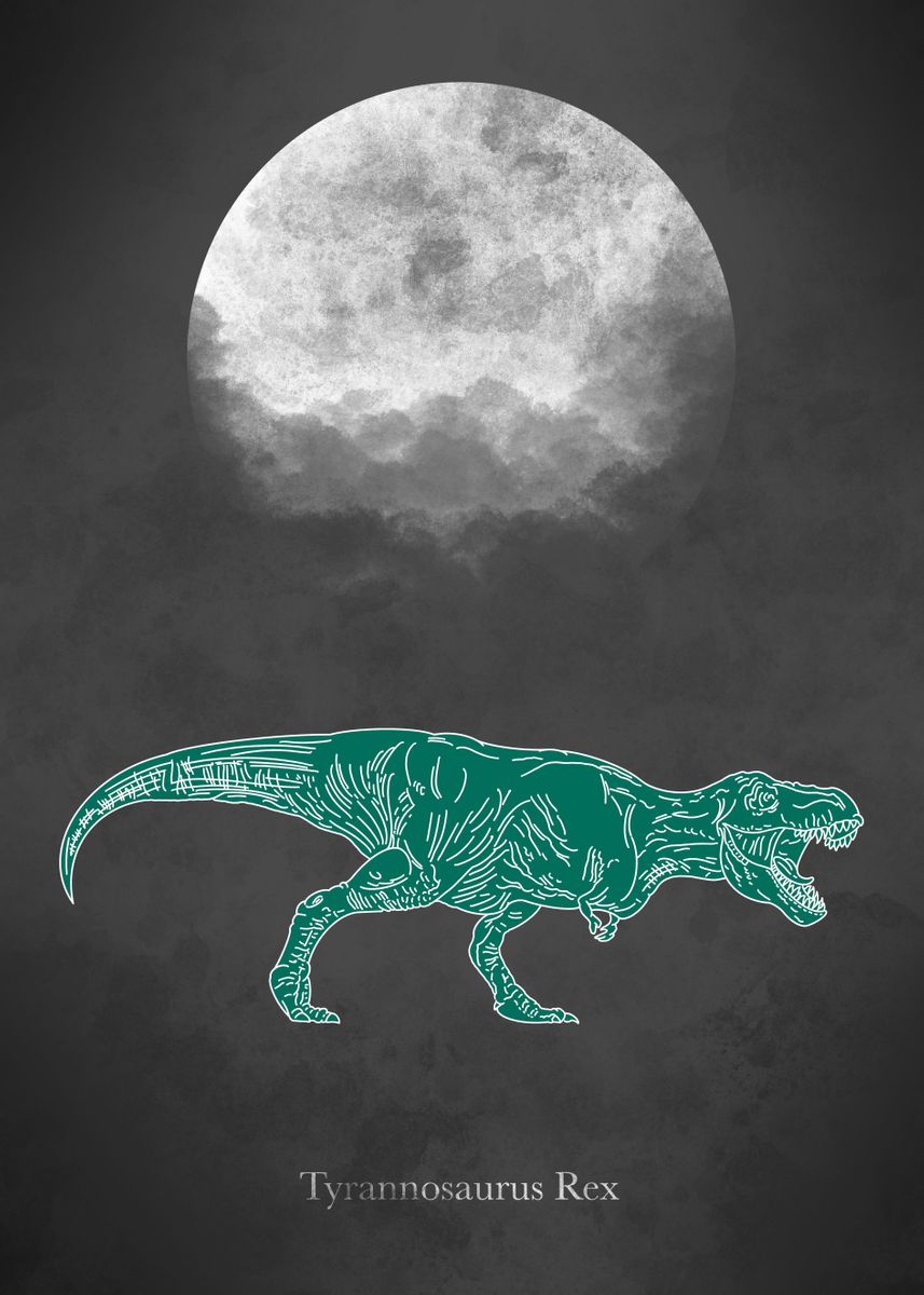 'T Rex the Dinosaur ' Poster, picture, metal print, paint by Aiden ...