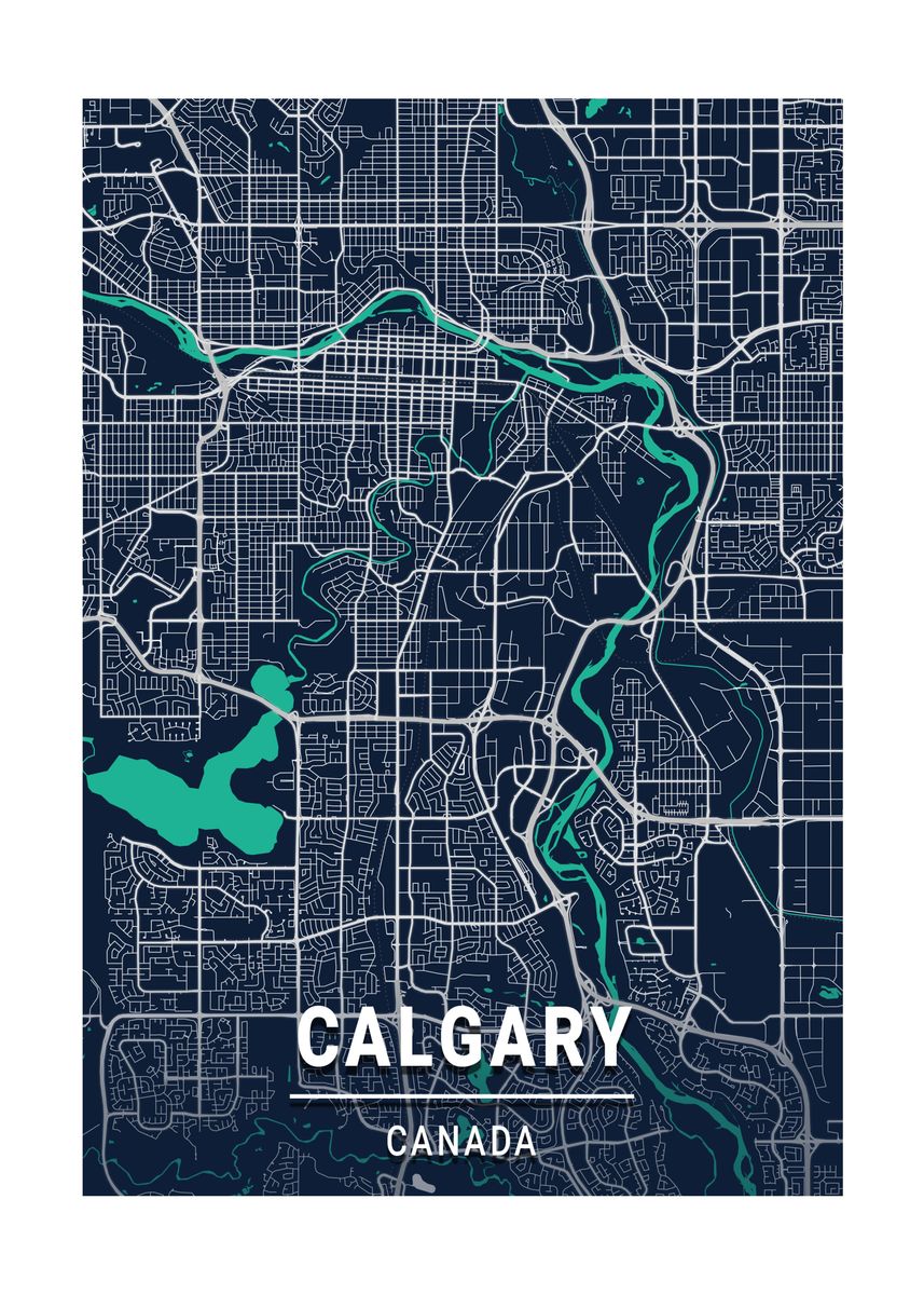 'City Map Calgary Canada' Poster by Artur | Displate