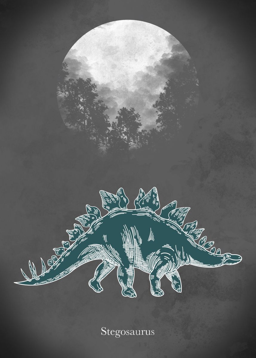 'Happy Stegosaurus' Poster by Aiden Tells | Displate