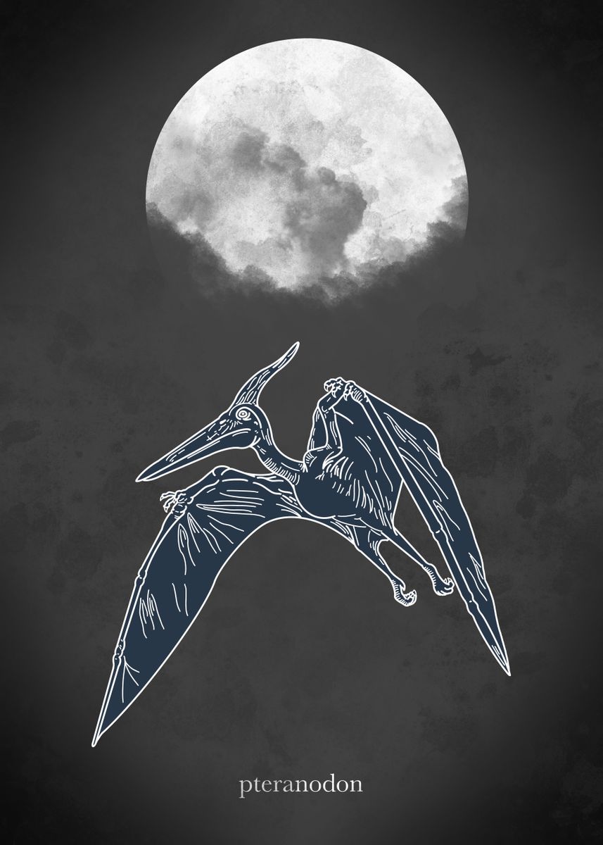 'Flying Dinosaur Minimal' Poster, picture, metal print, paint by Aiden ...