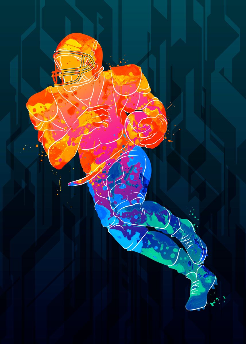 'Abstract Football ' Poster, picture, metal print, paint by VisionTrend ...