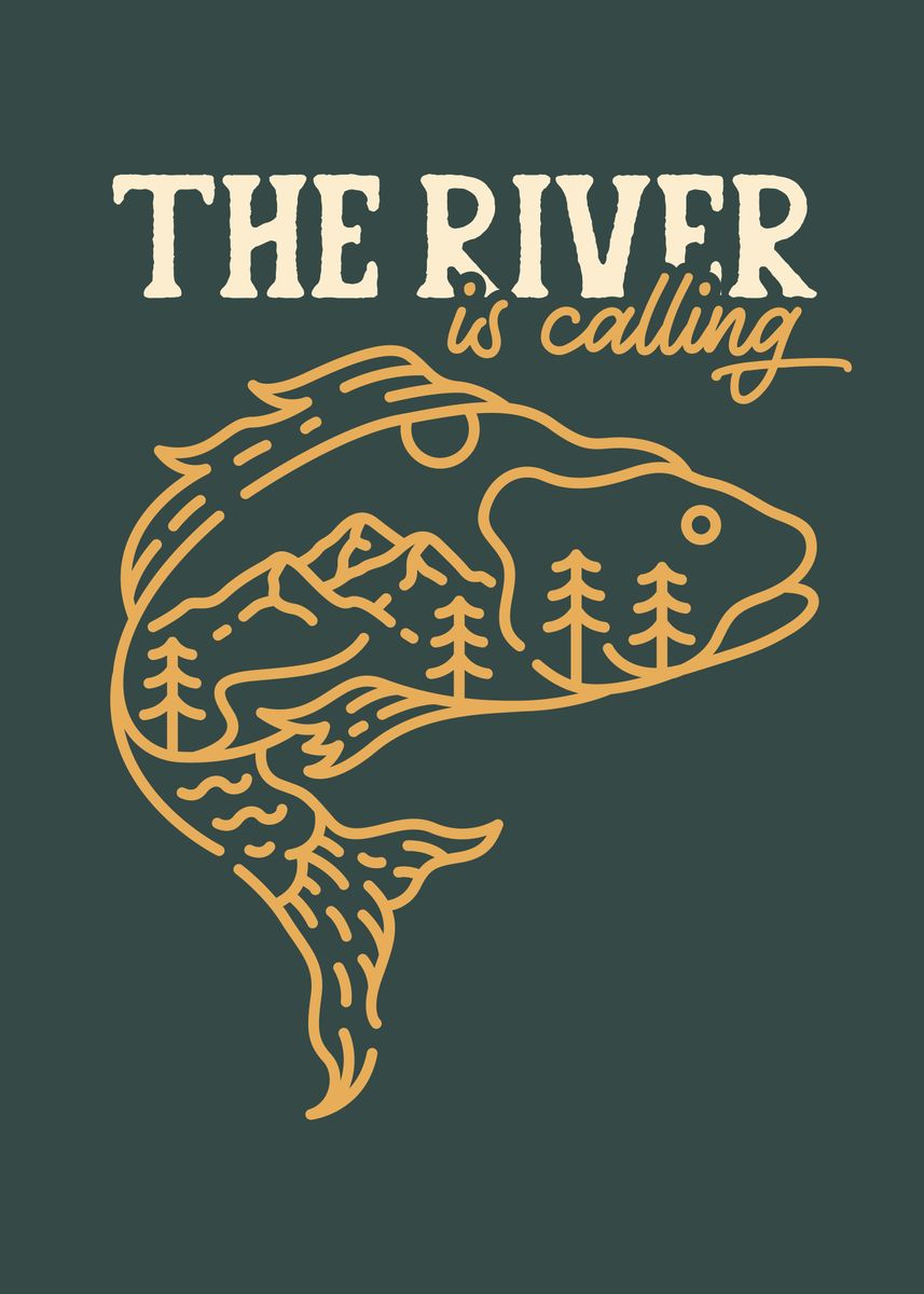 'The River is Calling' Poster, picture, metal print, paint by ...
