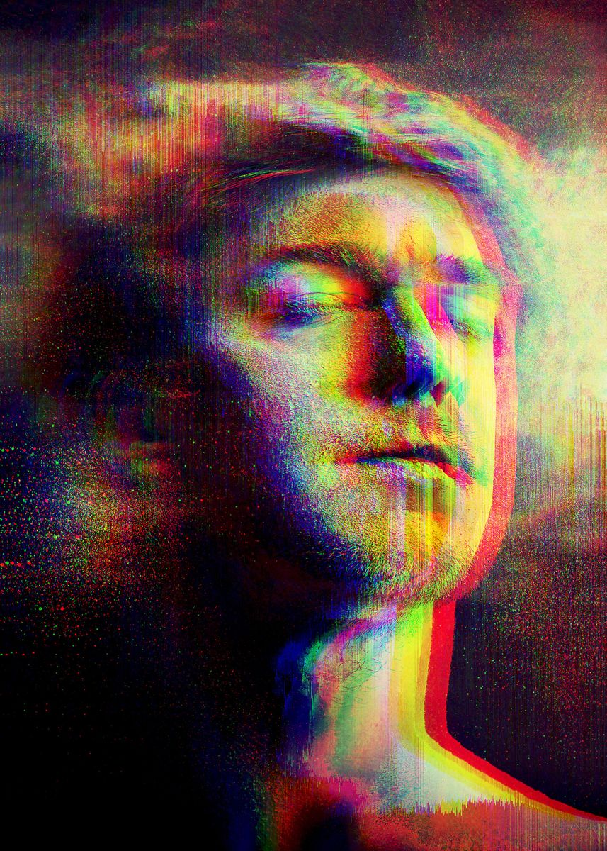 'Fading Glitch Print' Poster by psinesthesia | Displate