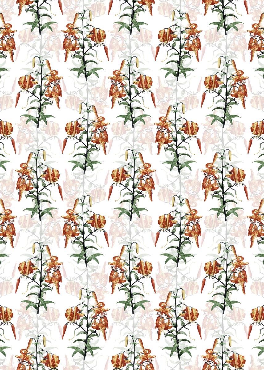 'Floral Tiger Lily Pattern' Poster, picture, metal print, paint by Holy ...
