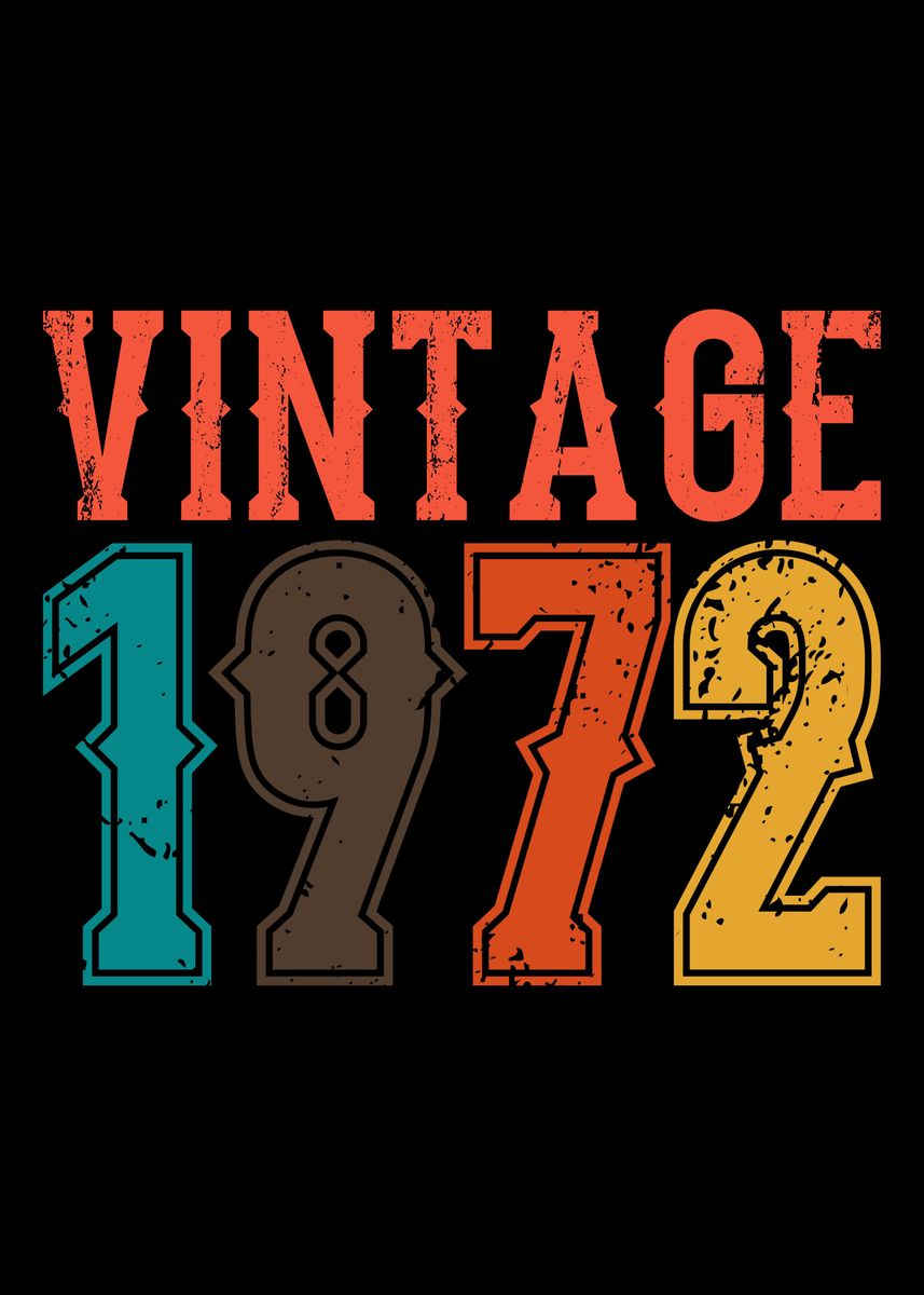 '1972 Born Birthday Dad' Poster by CrownMerch | Displate