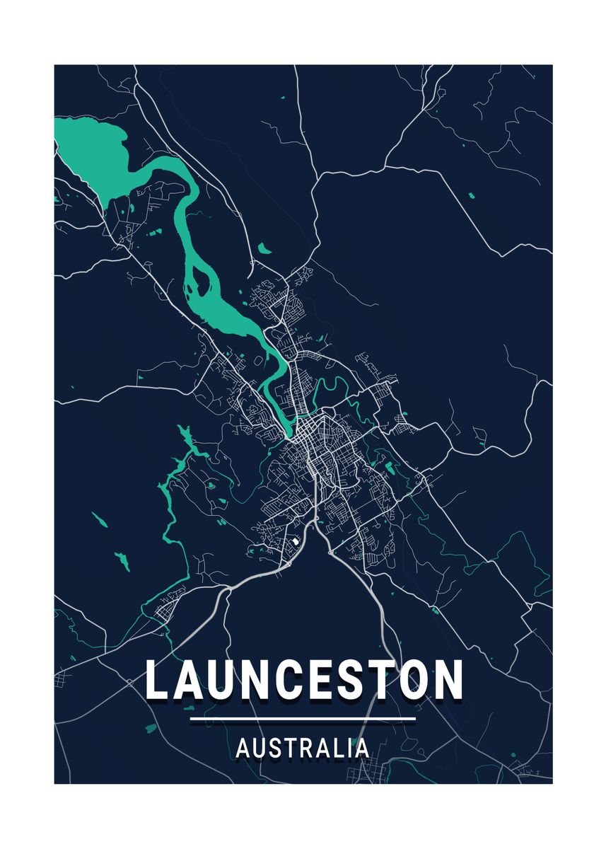 'City Map Launceston' Poster, picture, metal print, paint by Artbe ...