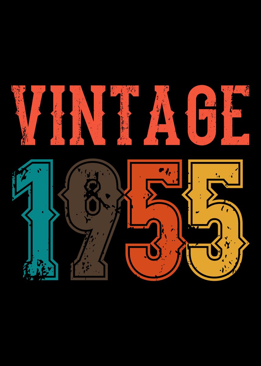 '1955 Born Birthday Dad' Poster by CrownMerch | Displate