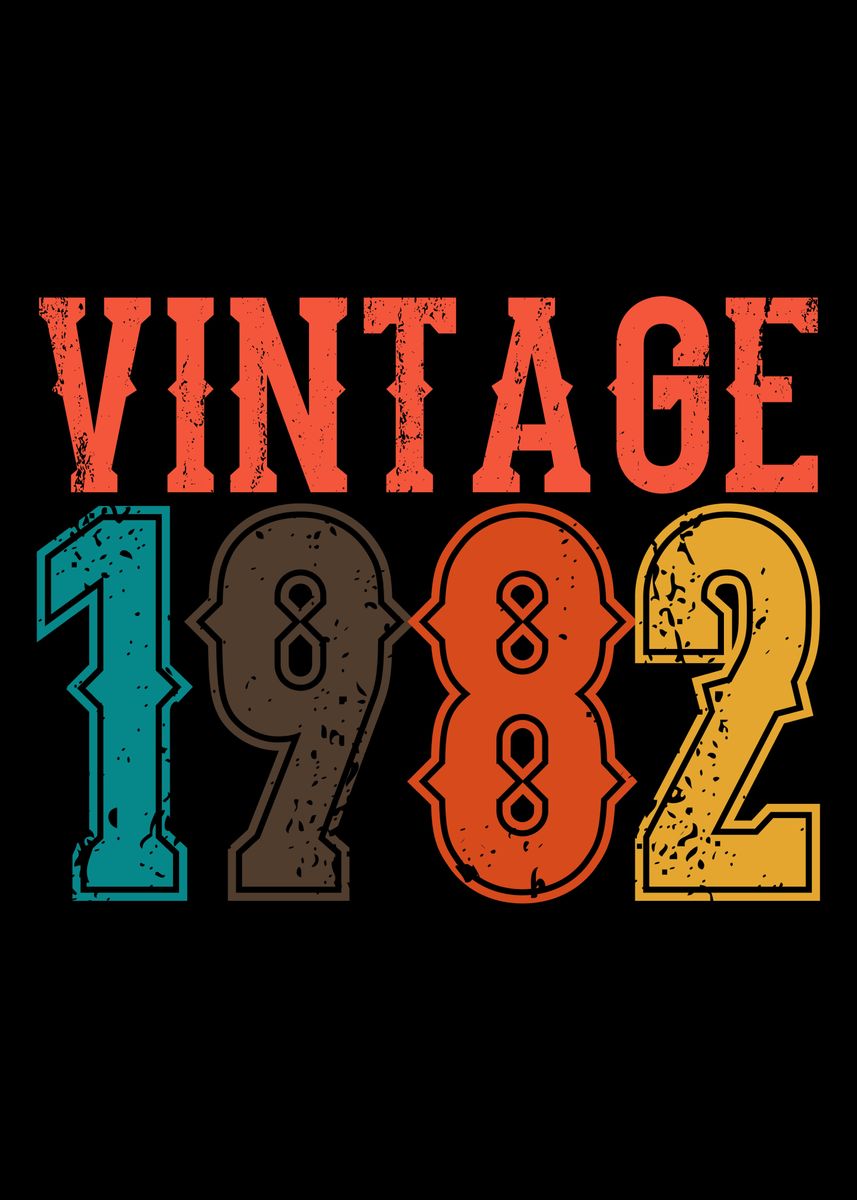 '1982 Born Birthday Dad' Poster by CrownMerch | Displate