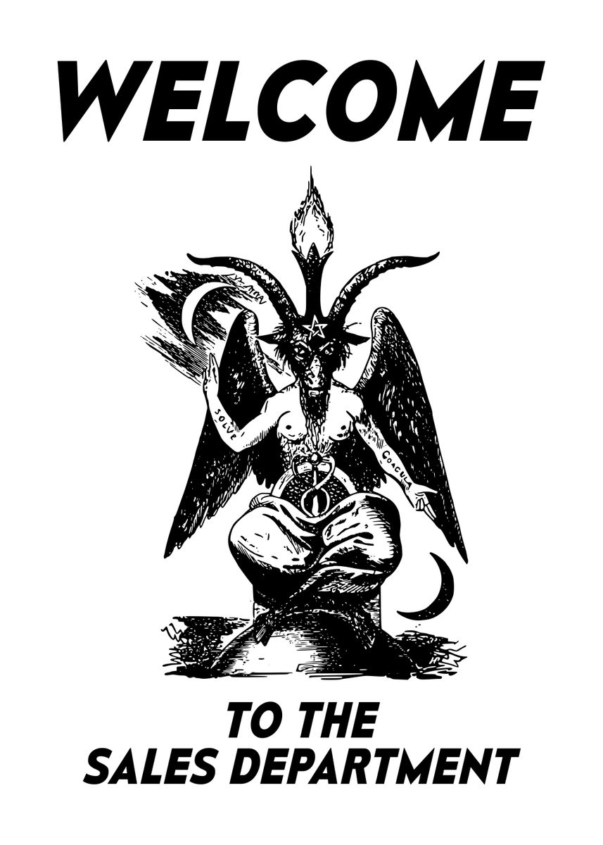'WELCOME SALES FUNNY DEVIL' Poster, picture, metal print, paint by ...