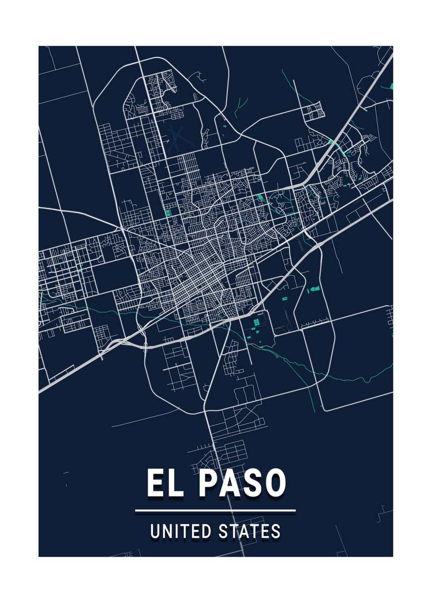 'City Map El Paso' Poster by Artur | Displate