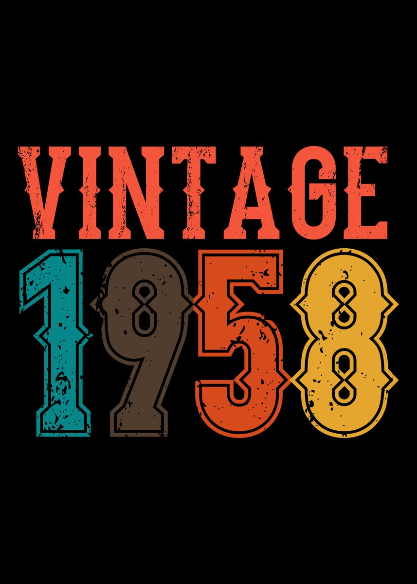 '1958 Born Birthday Dad' Poster by CrownMerch | Displate