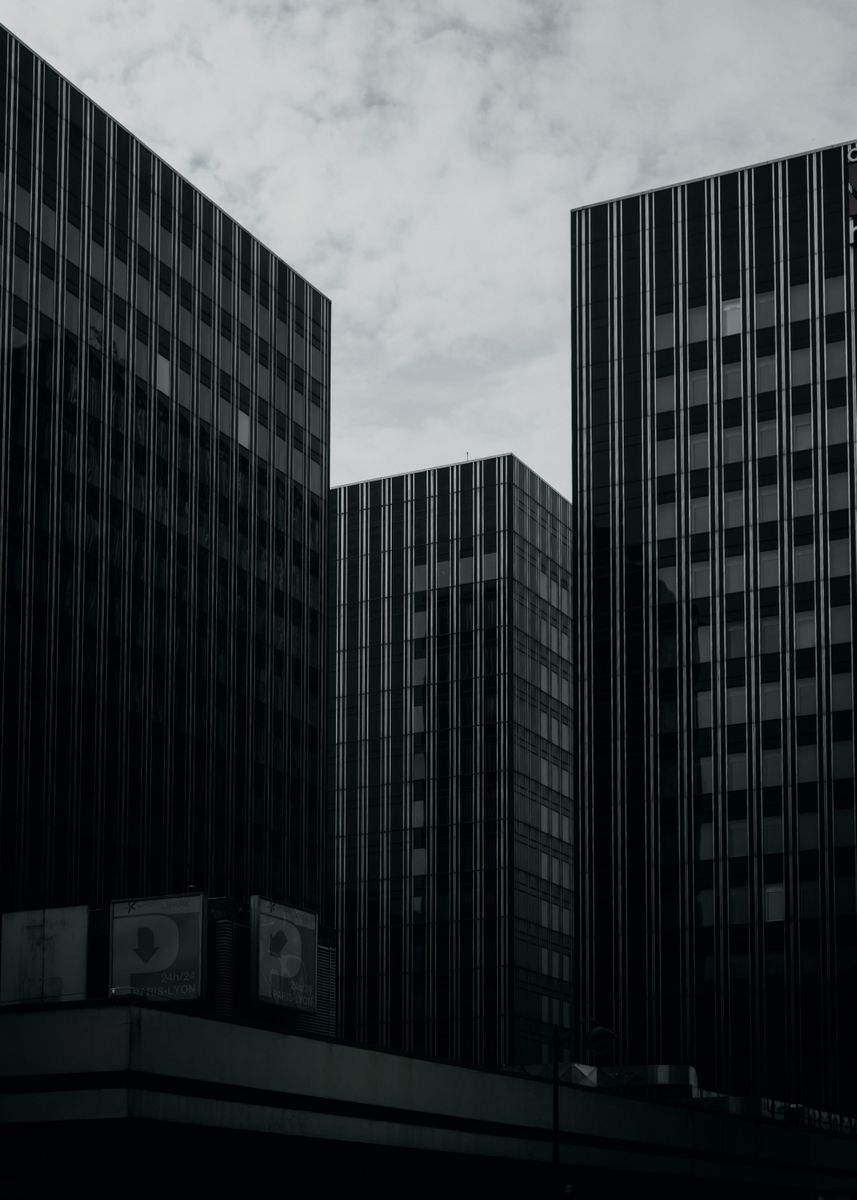 'Black Building Paris' Poster, picture, metal print, paint by ...