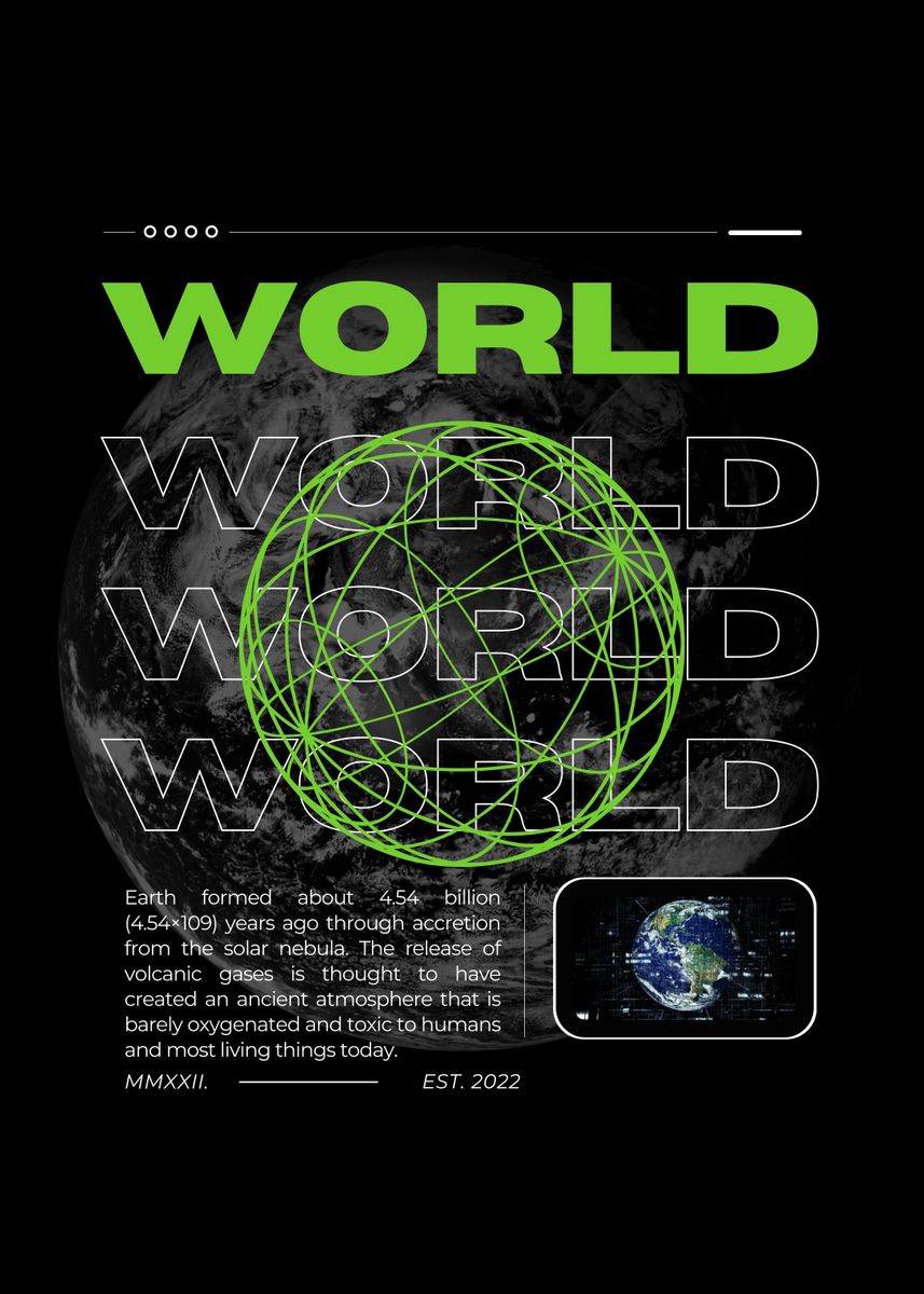 'World' Poster, picture, metal print, paint by RECTANGLE BLACK | Displate