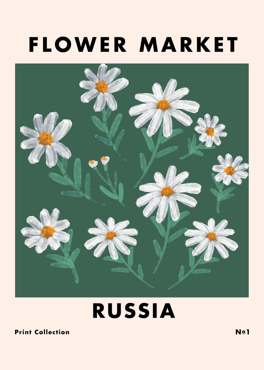 'Flower Market Russia' Poster, picture, metal print, paint by EDM ...