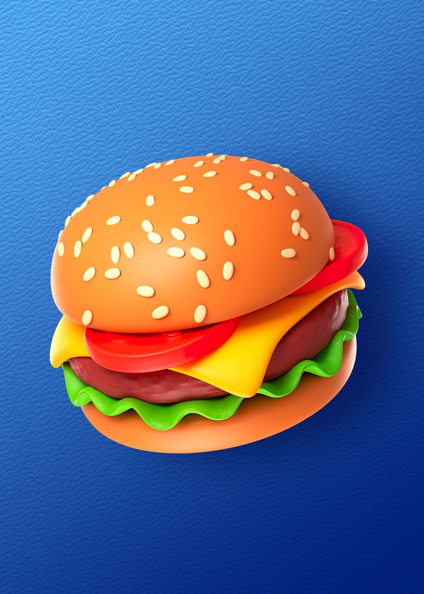 'Burger plastic 3D' Poster by Moon Calendar Studio | Displate