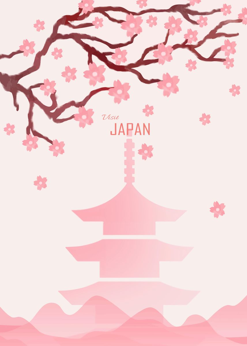 'Visit Japan' Poster, picture, metal print, paint by Nature Posters ...