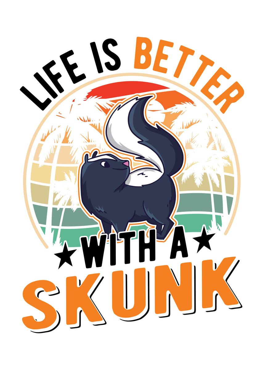 'Skunk Lover' Poster, picture, metal print, paint by FavoritePlates ...
